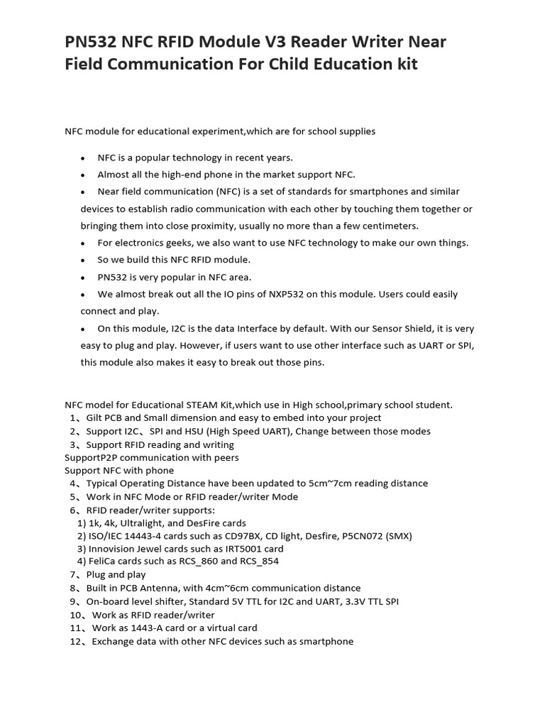 PN532 NFC RFID Module V3 Reader Writer Near Field Communication For ...