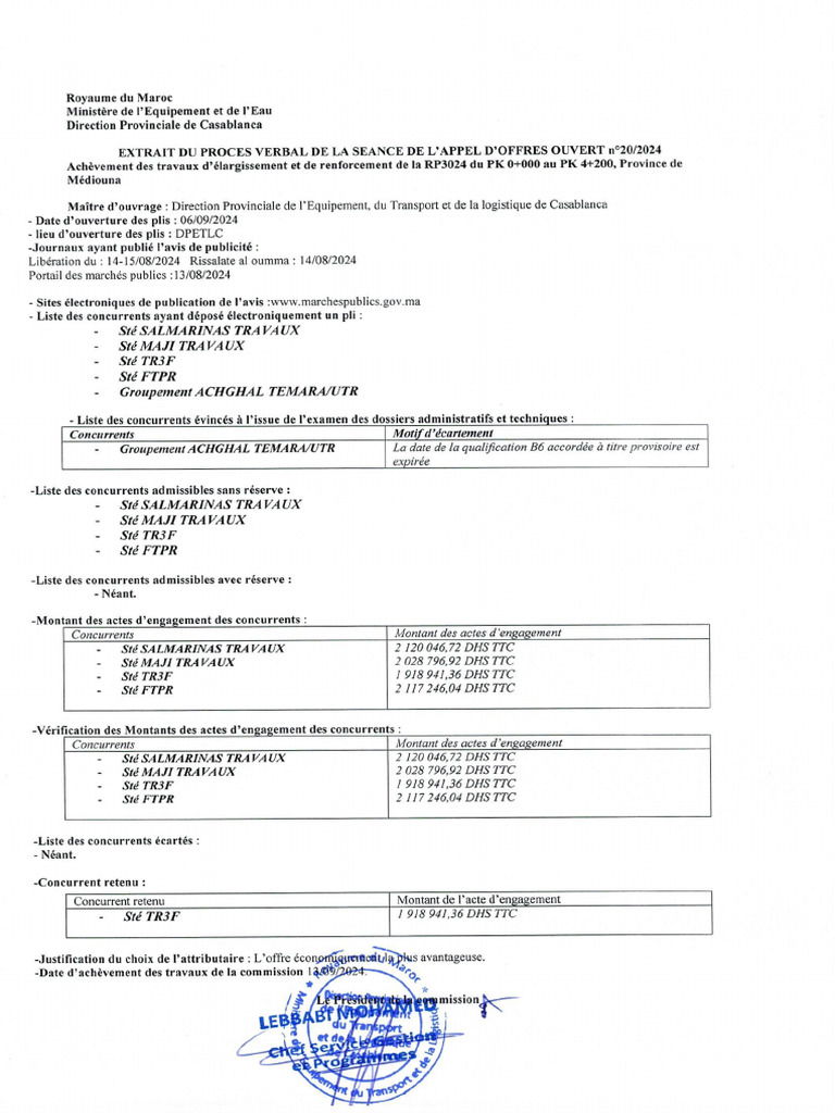 Extrait PV 20-2024 | PDF