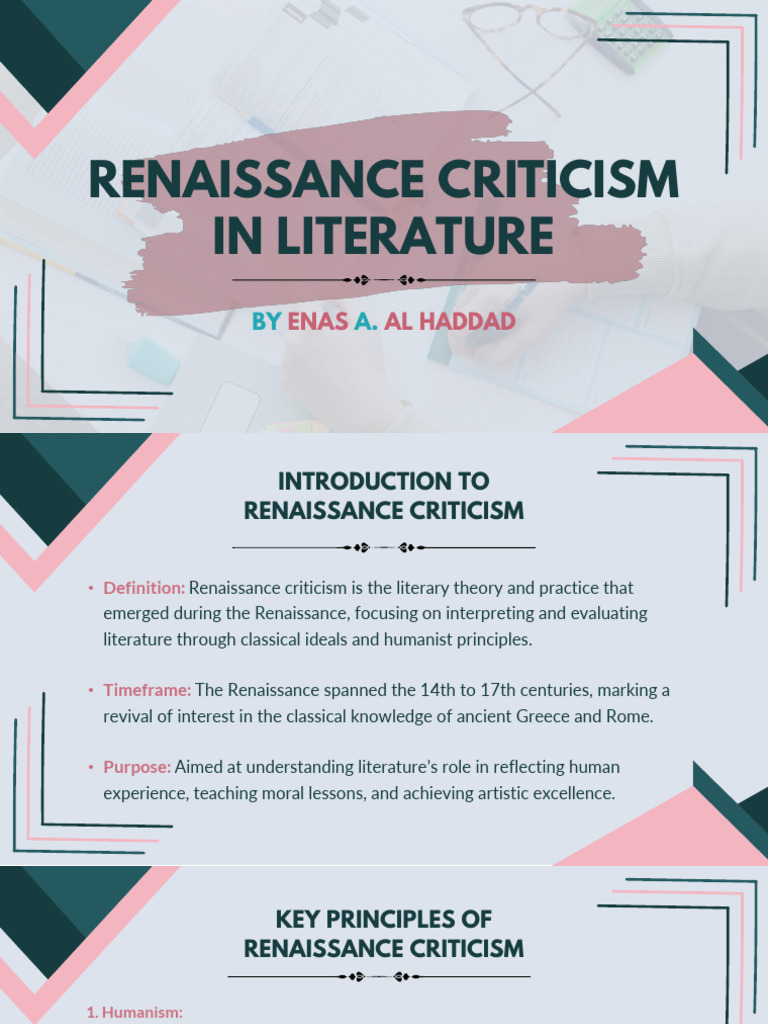 Renaissance Criticism in Literature Enas | PDF | Renaissance | Genre