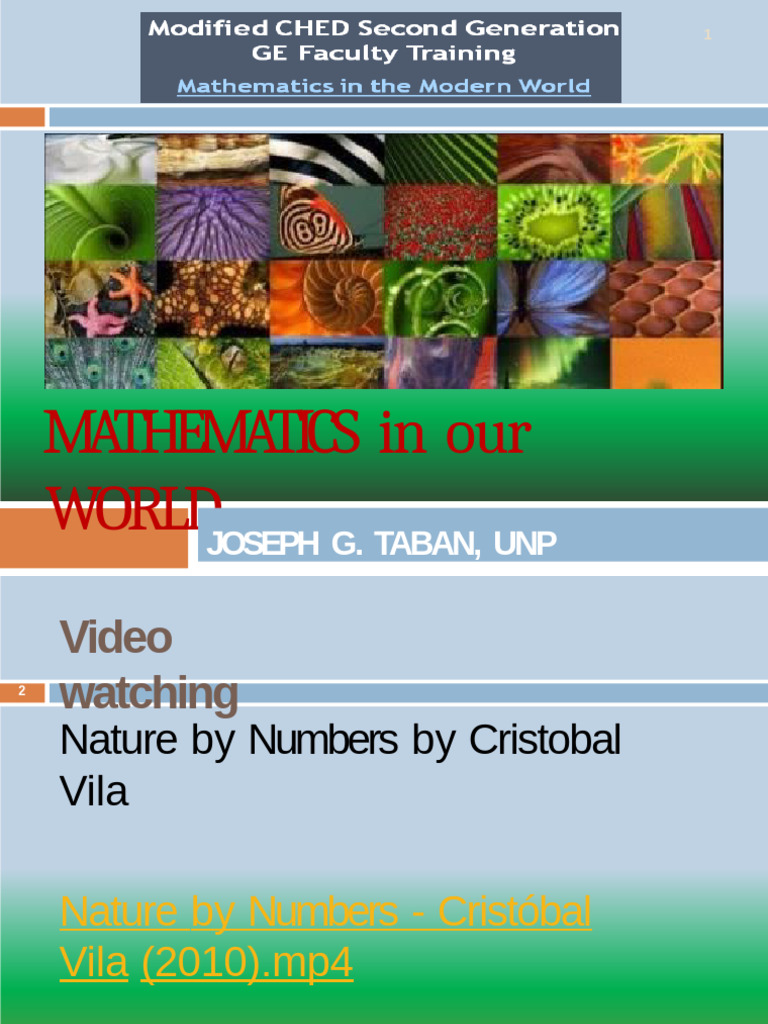 Chapter 1 Mathematics in Our World 1 | PDF | Pattern | Fractal