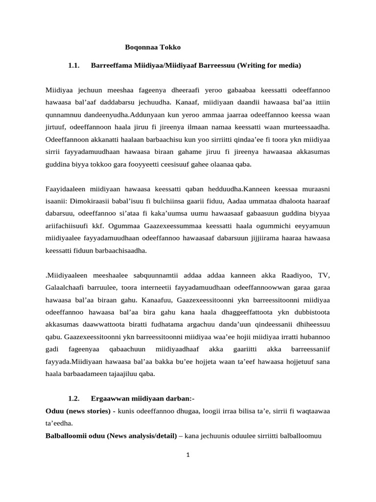 2017 Yaadannoo Barreeffama Miidiyaa | PDF