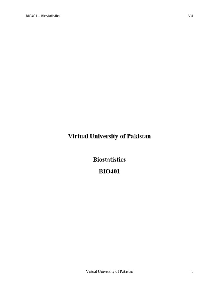 Handouts of BIO401 Lesson 1-88 | PDF | Statistics | Level Of Measurement