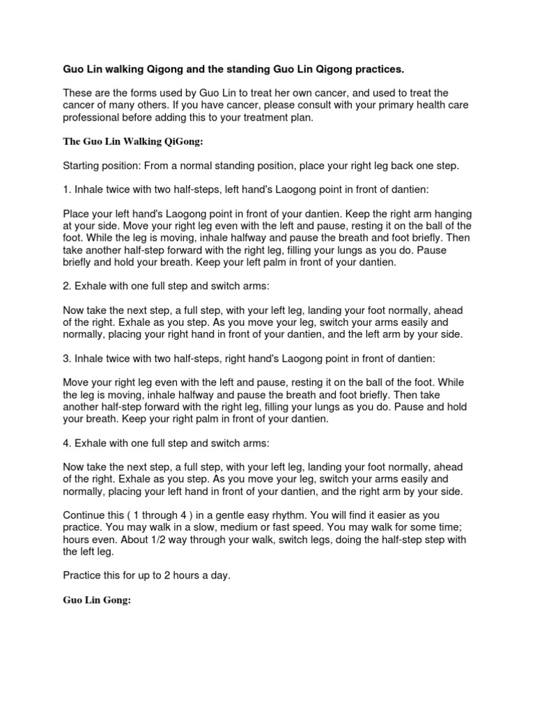 Guo Lin Walking Qigong Practices | PDF
