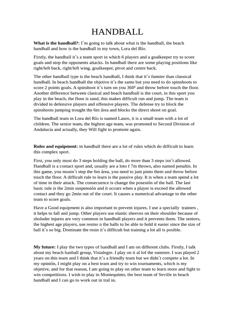 HANDBALL | PDF | Sports | Team Sports