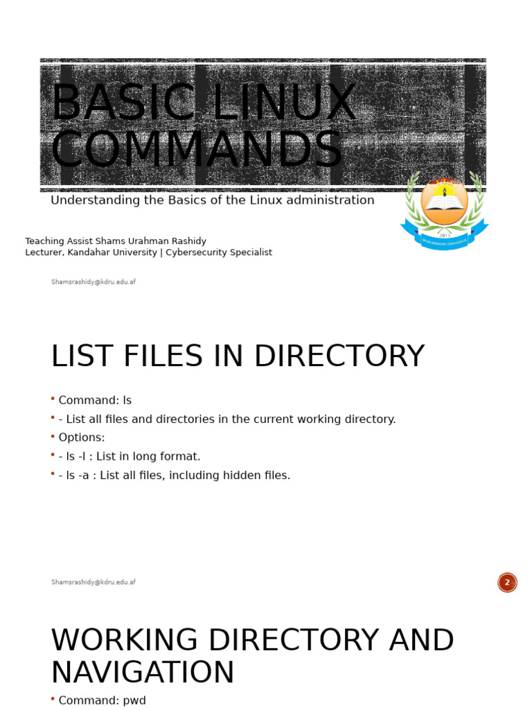 Basic Linux Commands | PDF | Computer File | Filename