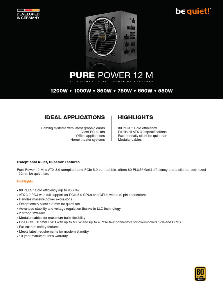 Pure Power 12 M Datasheet en | PDF | Electronic Engineering | Computer ...
