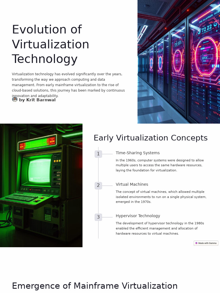 Evolution of Virtualization Tech | PDF | Virtualization | Cloud Computing