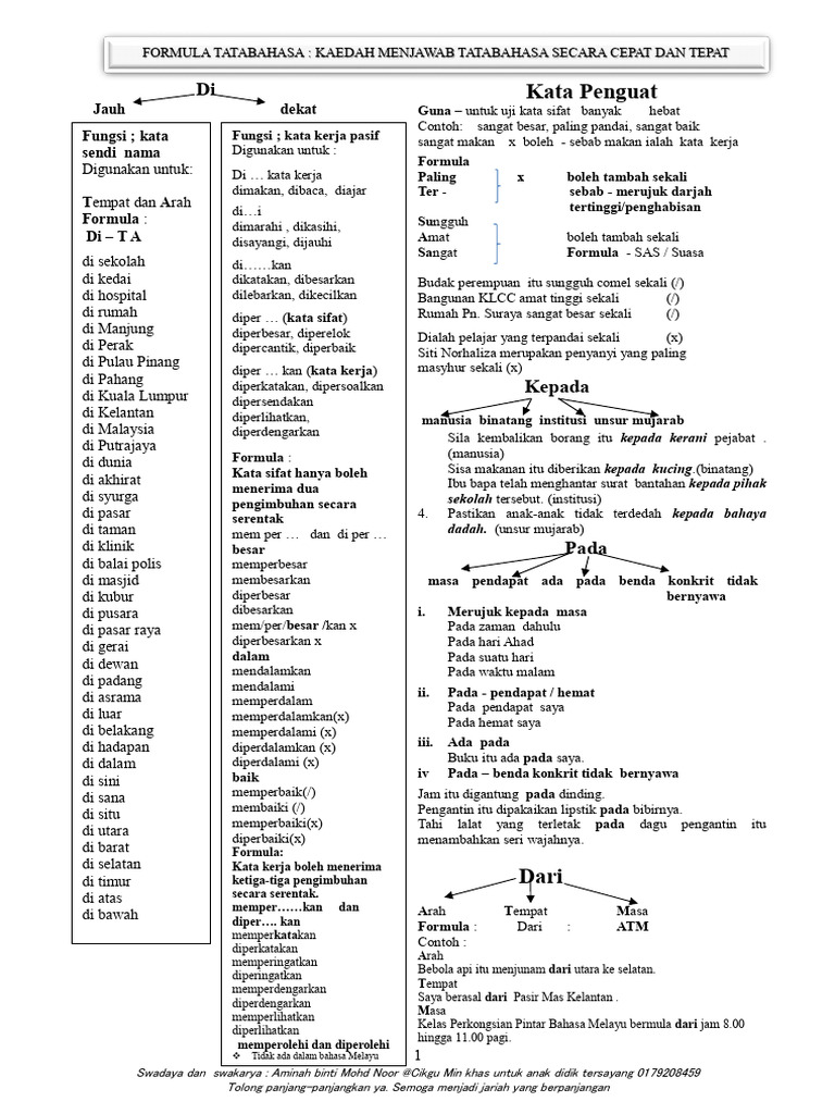 Formula Tatabahasa September 2023 | PDF