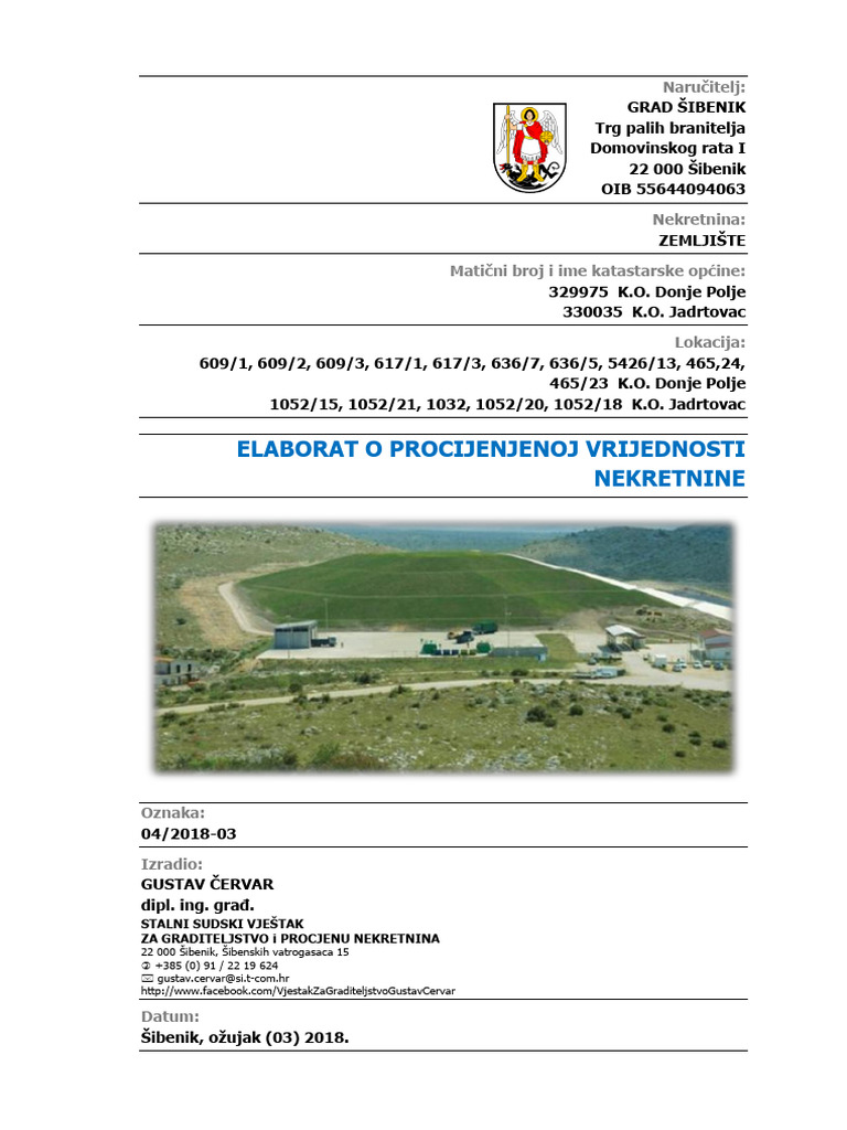 019-001-Elaborat o Procijenjenoj Vrijednosti Nekretnine | PDF