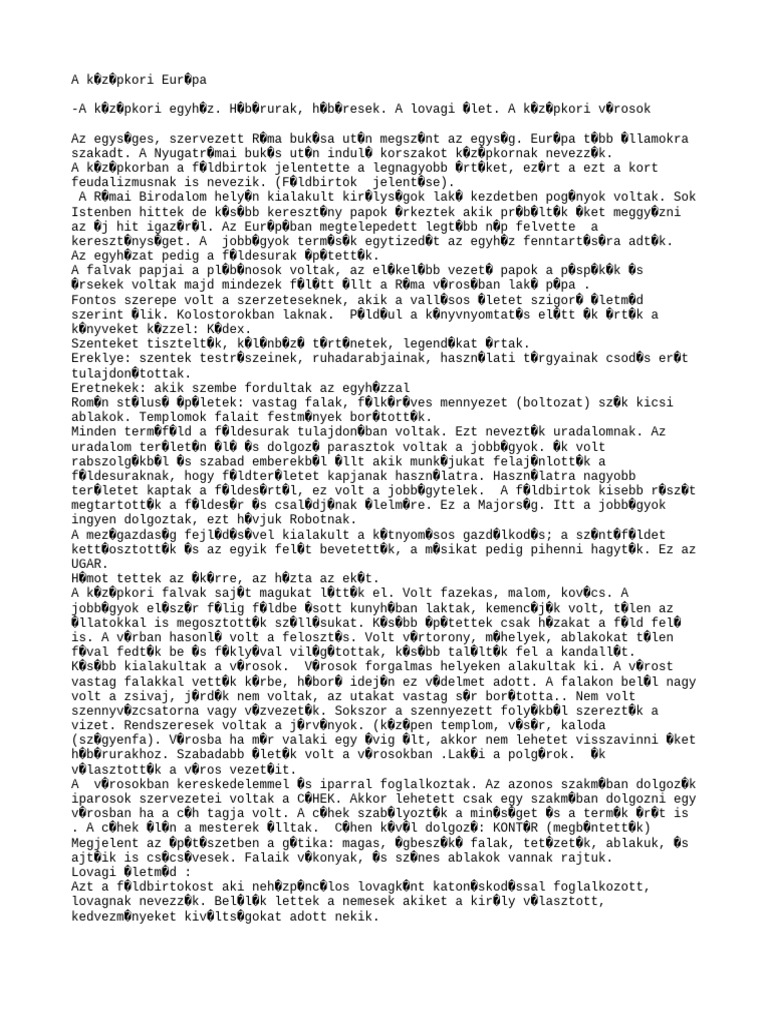 A Középkori Európa | PDF