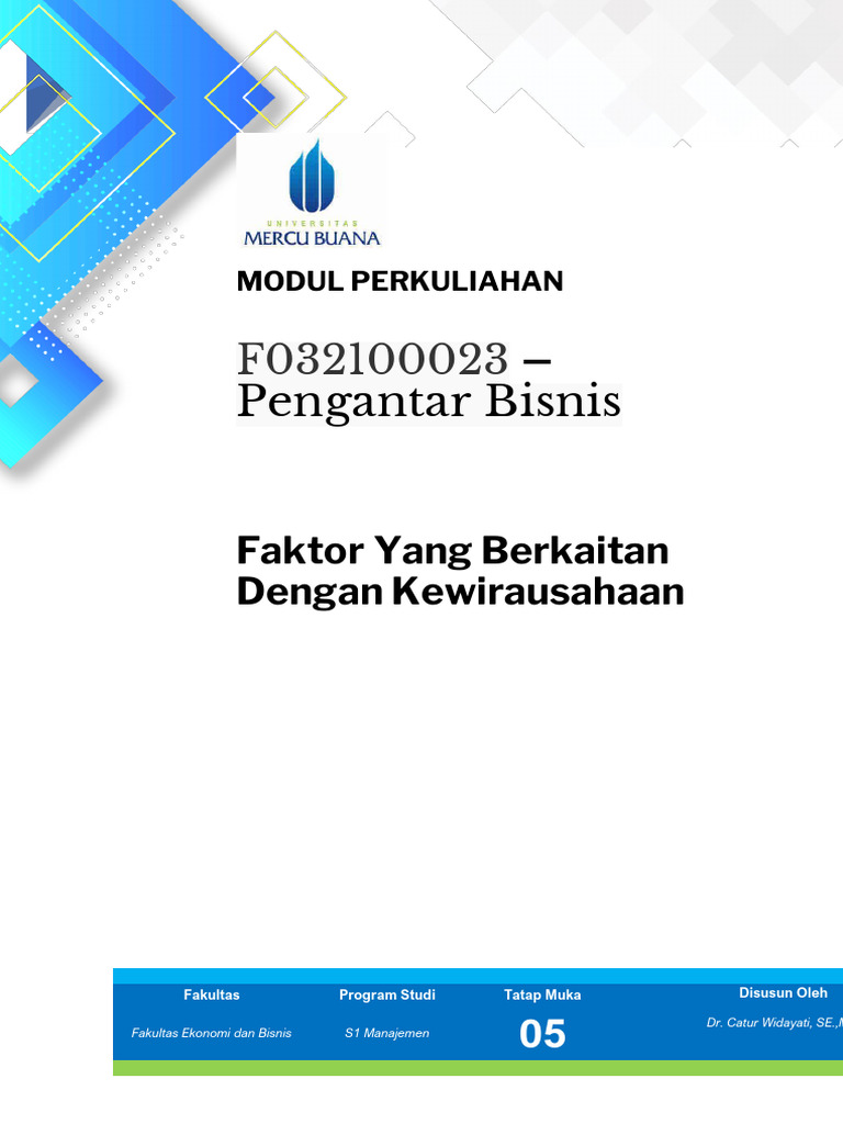 Modul Pengantar Bisnis (TM5) | PDF | Karier & Perkembangan | Bisnis