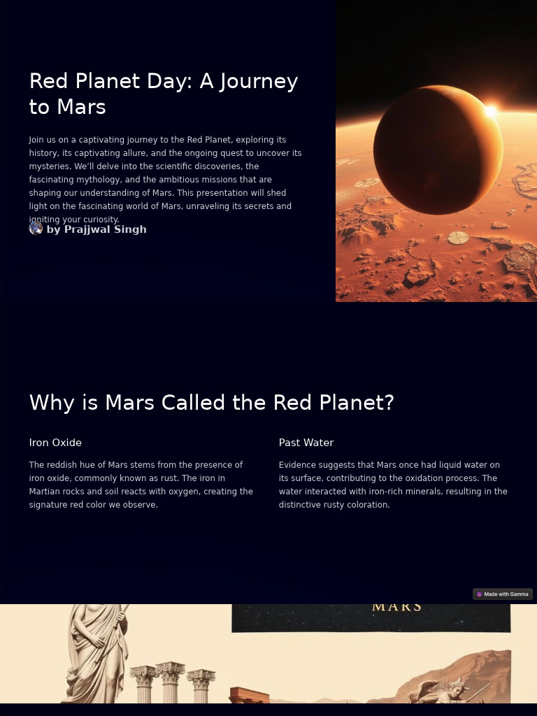 Exploring Mars: The Red Planet Unveiled | PDF | Mars | Exploration Of Mars