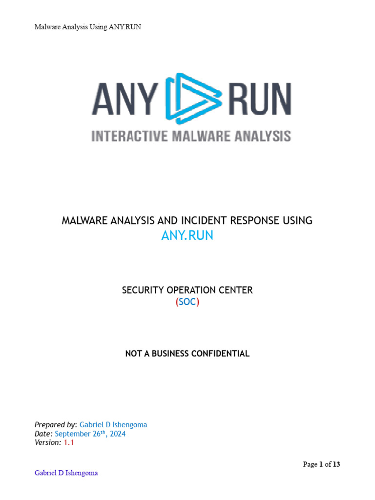 Malware Analysis GSBSB - Run | PDF | Malware | Security