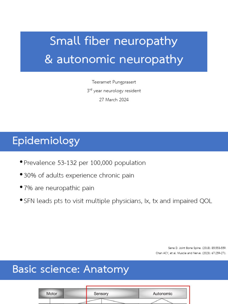 Small Fiber Neuropathy Overview | PDF | Peripheral Neuropathy ...