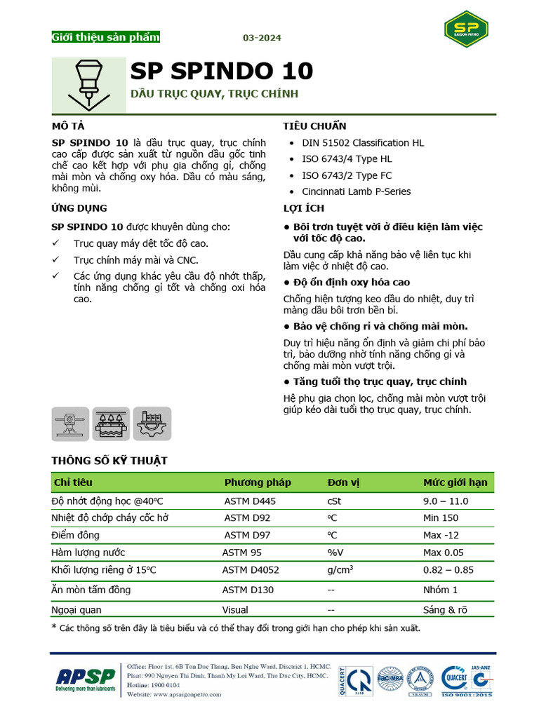 TDS SP Spindo 10 | PDF