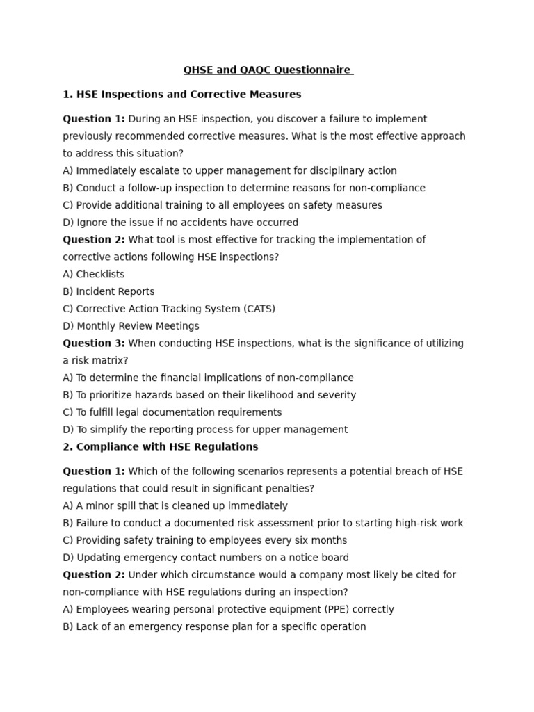 QHSE | PDF | Regulatory Compliance | Risk
