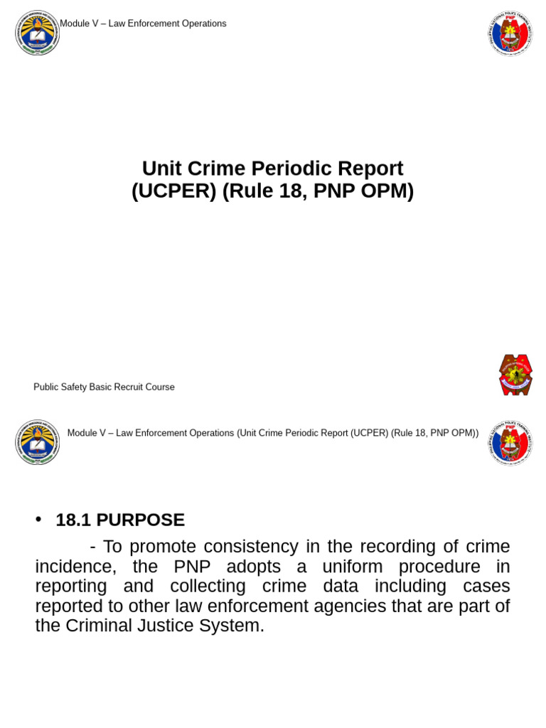 Unit Crime Periodic Report Guidelines | PDF | Police | Crime & Violence