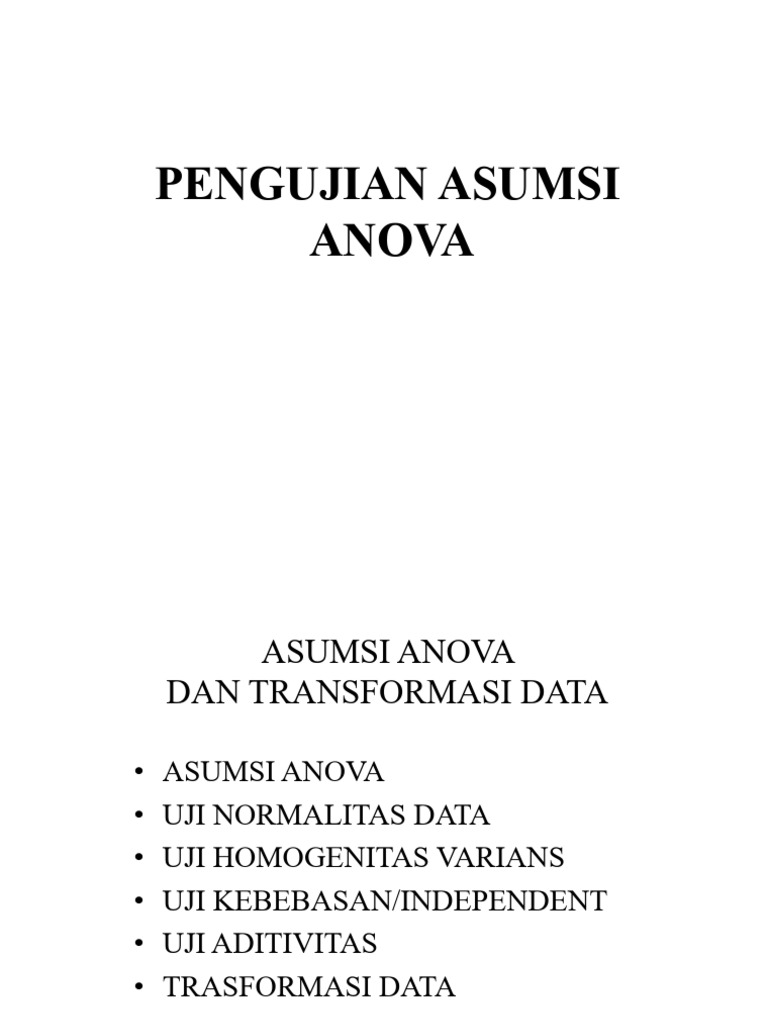 04-A Asumsi ANOVA Dan Transformasi Data | PDF