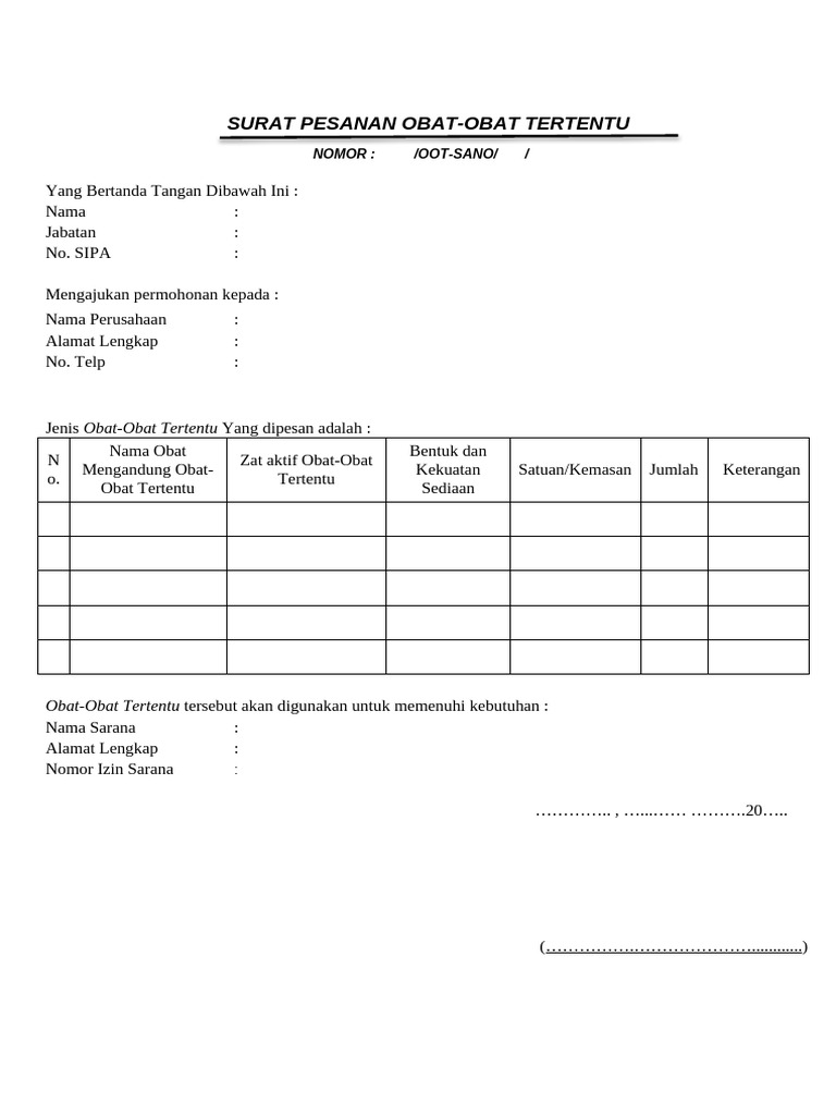 Surat Pesanan Oot | PDF