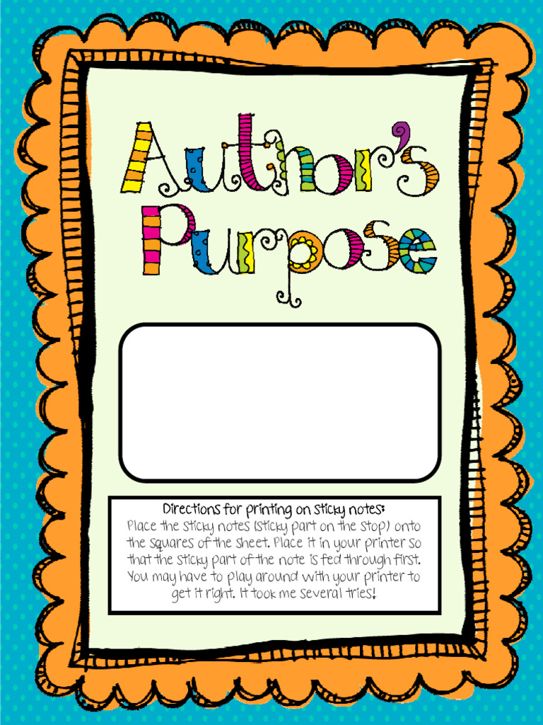 Author's Purpose and Point of View Templates | PDF | Underwater Diving