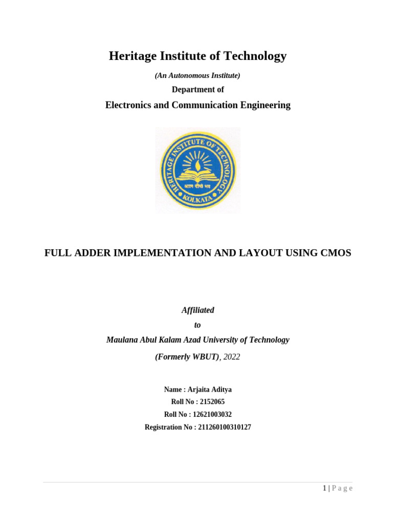Final Industrial Training | PDF | Logic Gate | Cmos