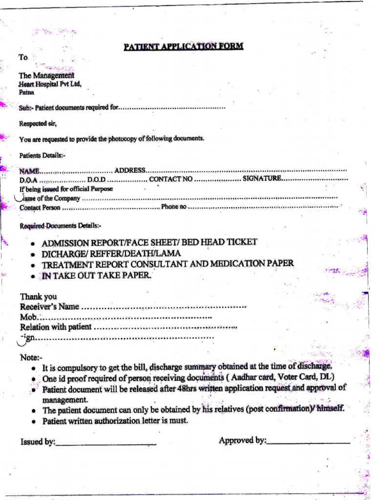 Patient Application Form | PDF