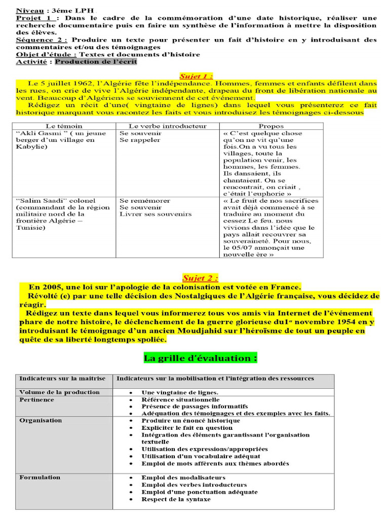 3as LPH Pe Projet Seq 2 | PDF