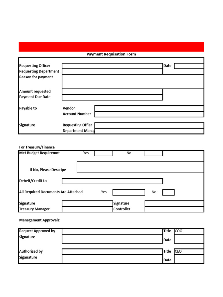 Payment Requisition Form | PDF | Business | Finance & Money Management
