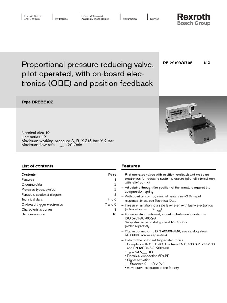 1615899726bosch Rexroth Drebe10 Valvola Valve Re29199 | PDF | Valve ...