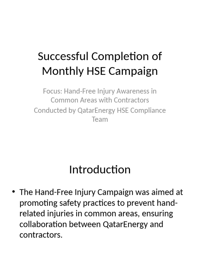QatarEnergy HSE Campaign Completion | PDF | Business