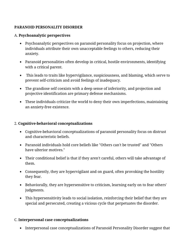 Personality Disorders | PDF | Personality Disorder | Paranoia