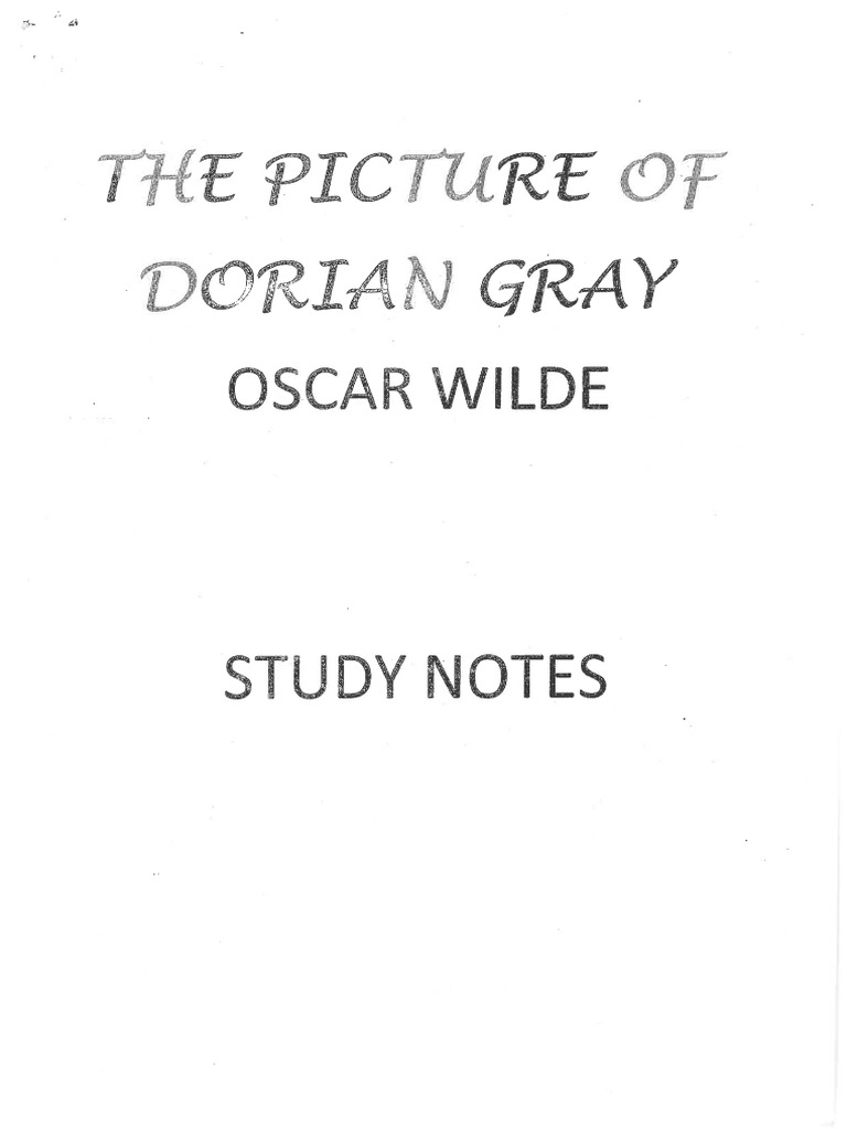 Dorian Gray Study Notes 123 | PDF