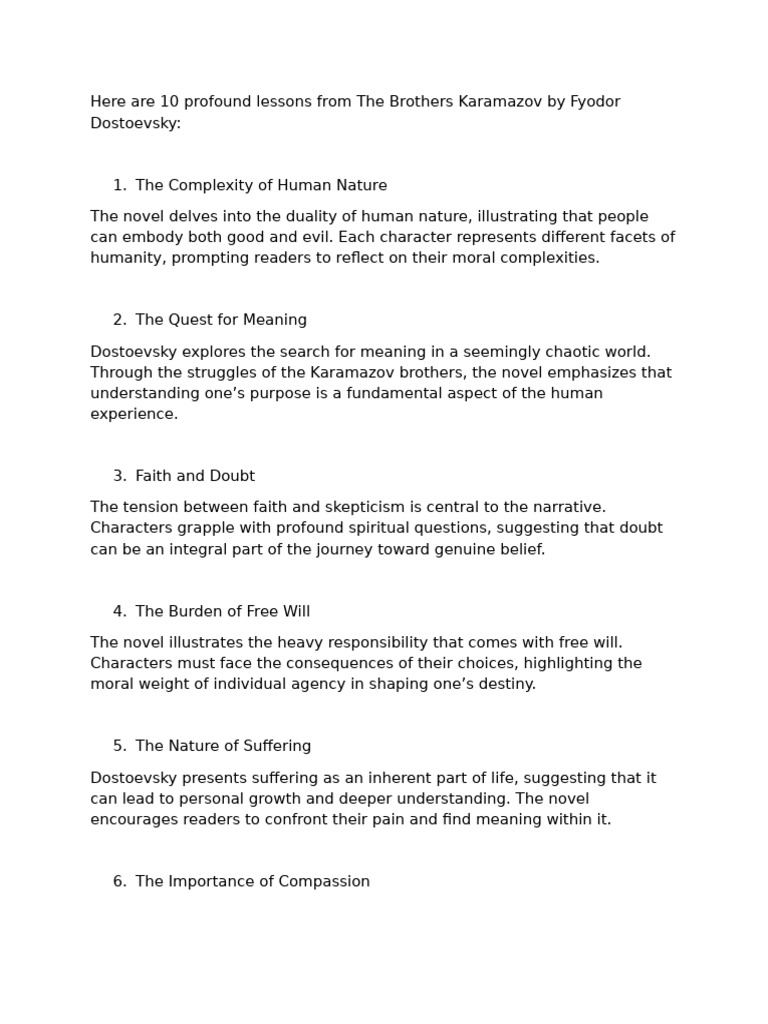 Lessons From The Brothers Karamazov | PDF | The Brothers Karamazov