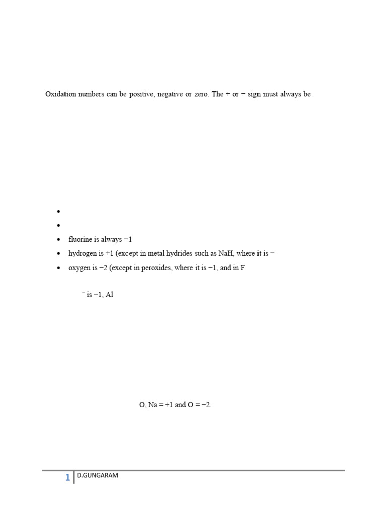 Oxidation Numbers | PDF | Redox | Chemical Reactions