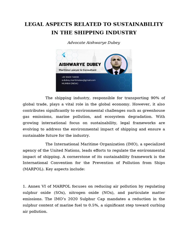 Sustainability in Shipping | PDF | Sustainability | Environmental Issues