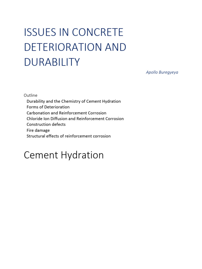 Issues in Concrete Deterioration and Durability | PDF | Home & Garden ...