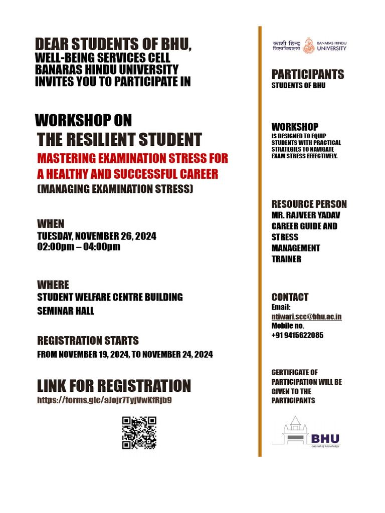 Flyer of Mastering Exam Stress Nov. 2024 | PDF