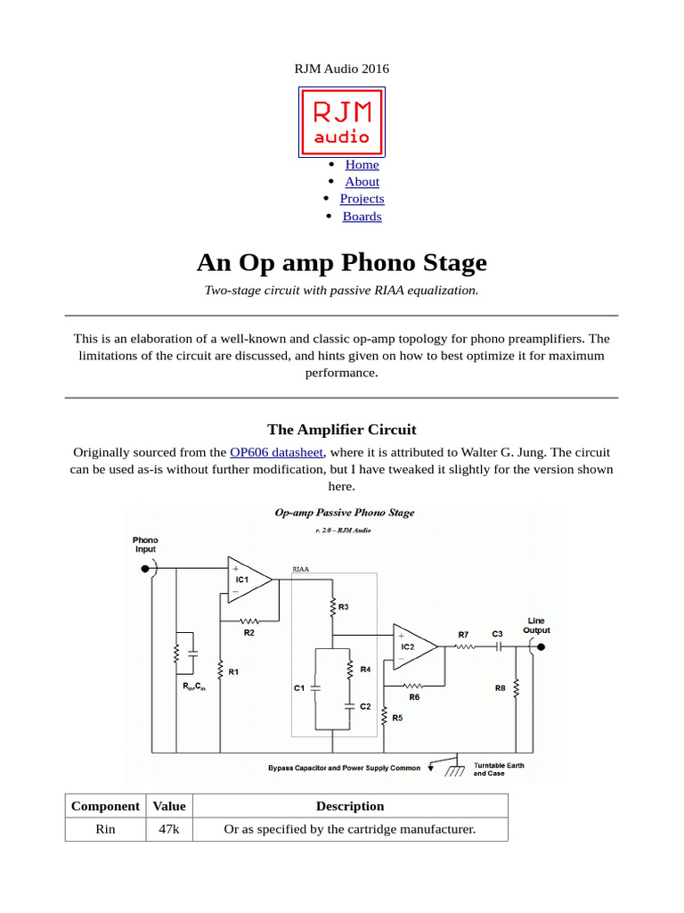 OPAMP PASSIF RIAA | PDF | Amplifier | Operational Amplifier