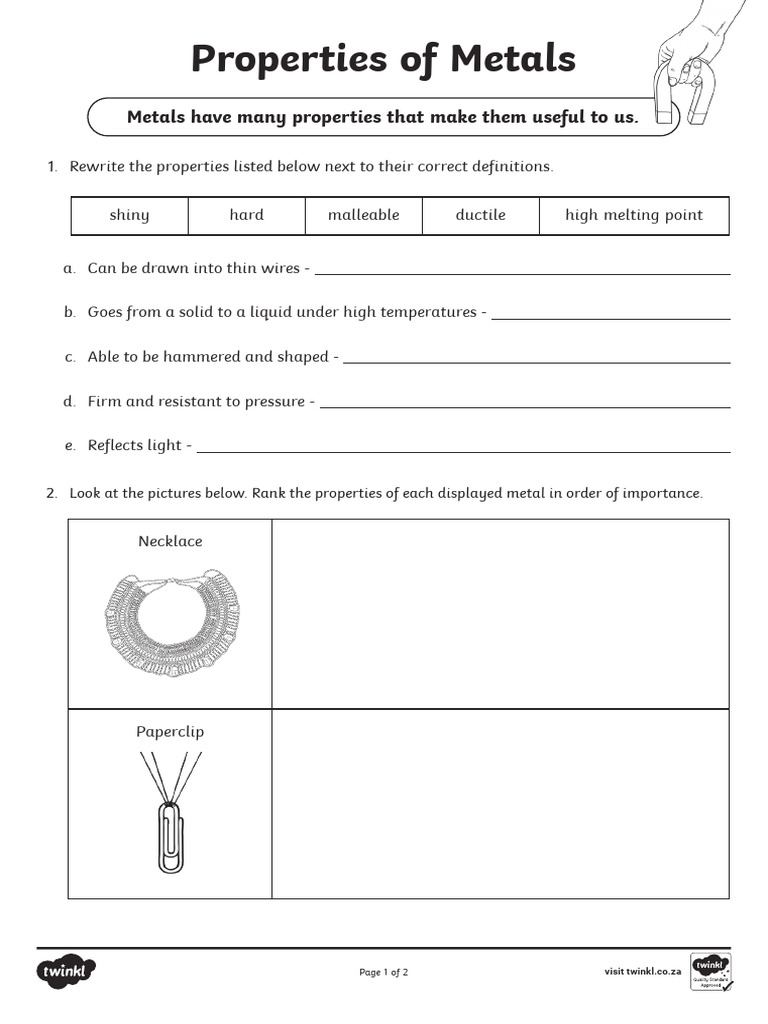 Za NST 1646203391 Properties of Metals - Ver - 1 | PDF | Metals | Rust