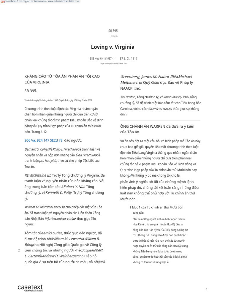 Loving v. Virginia - En.vi | PDF