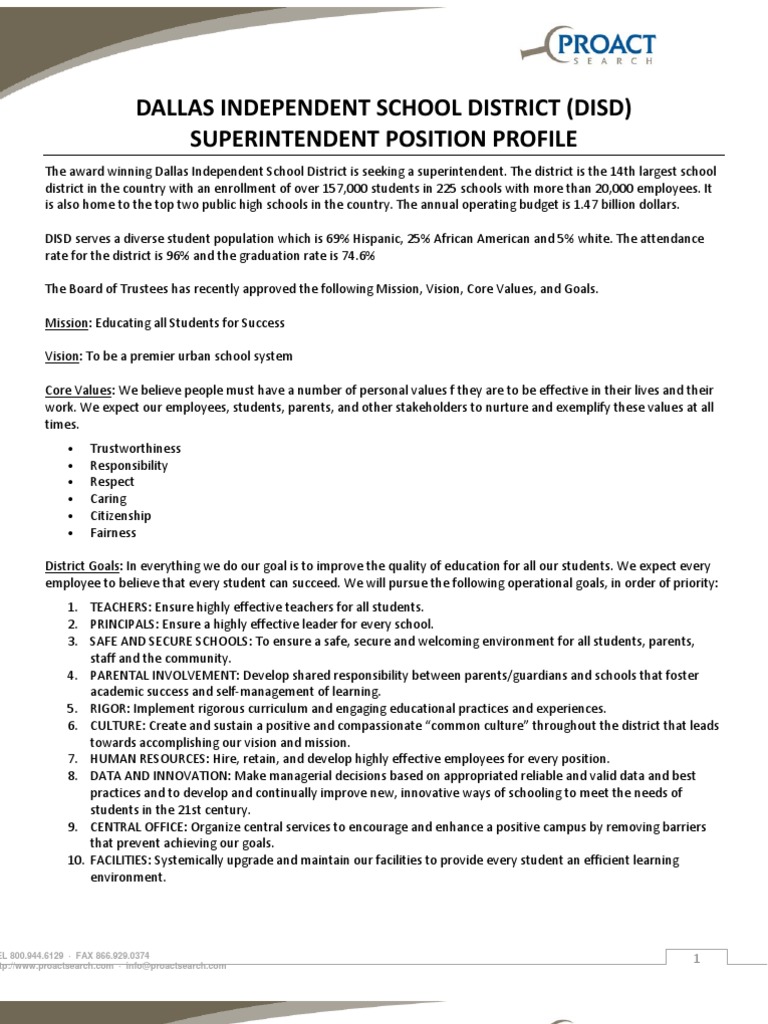 Disd Position Profile - Final | PDF | Community | Leadership