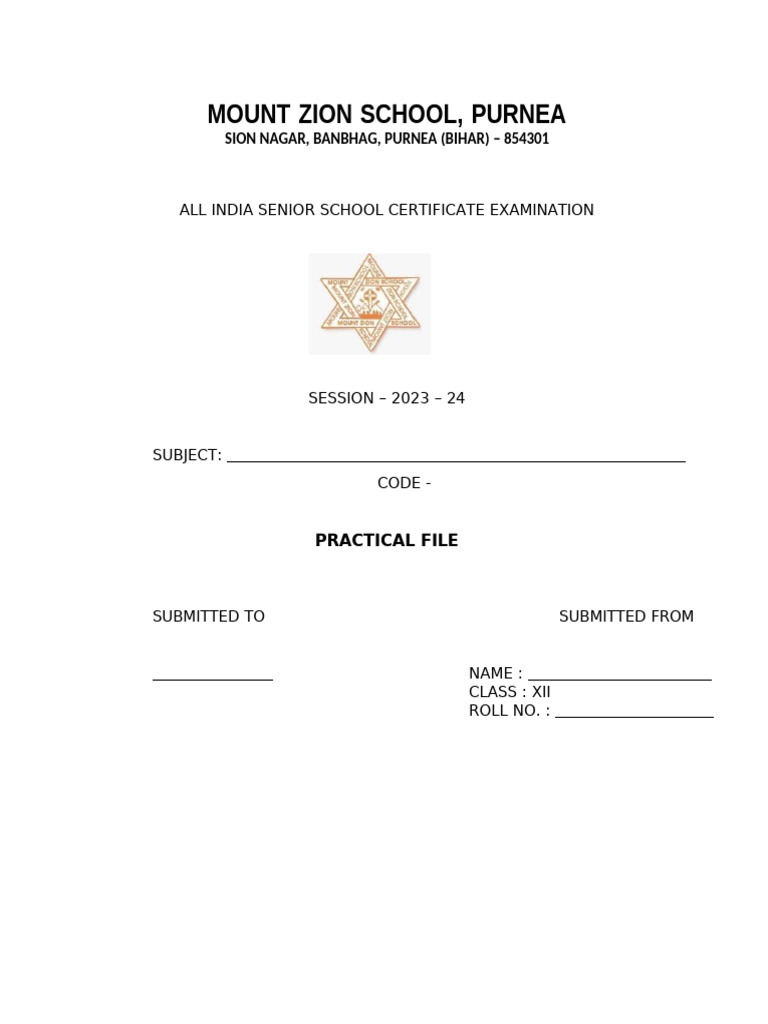 Project Cover File Std. 12 | PDF