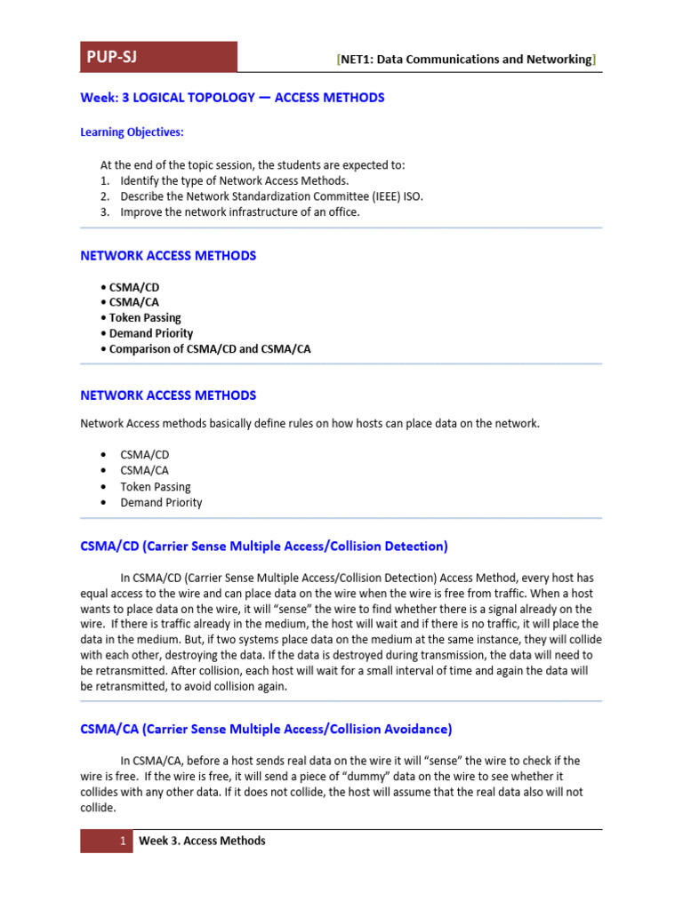 Net 1 W03 Topology and Standards Part 1 of 3 Logical Topology v20241016.0445 | PDF | Computer ...