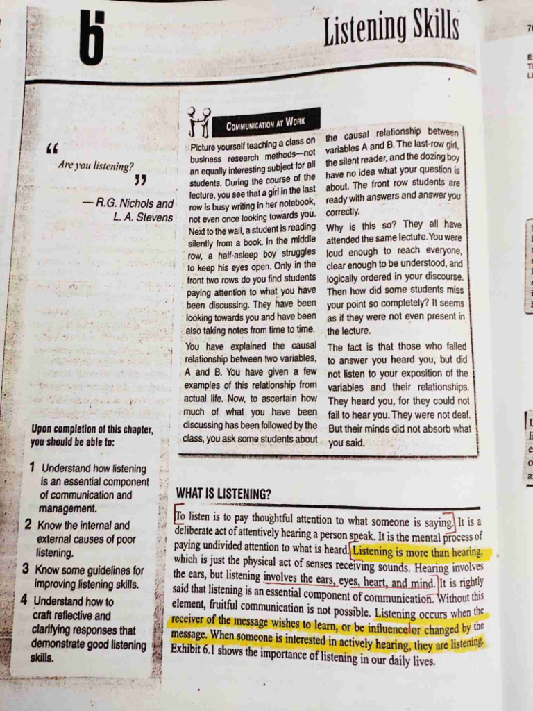 Listening Skills Notes | PDF