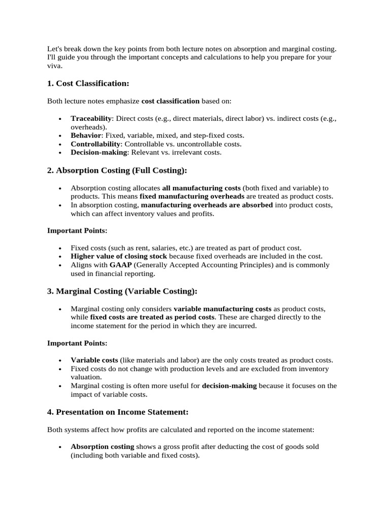 Managerial Accounting Notes Pdf Cost Of Goods Sold Inventory