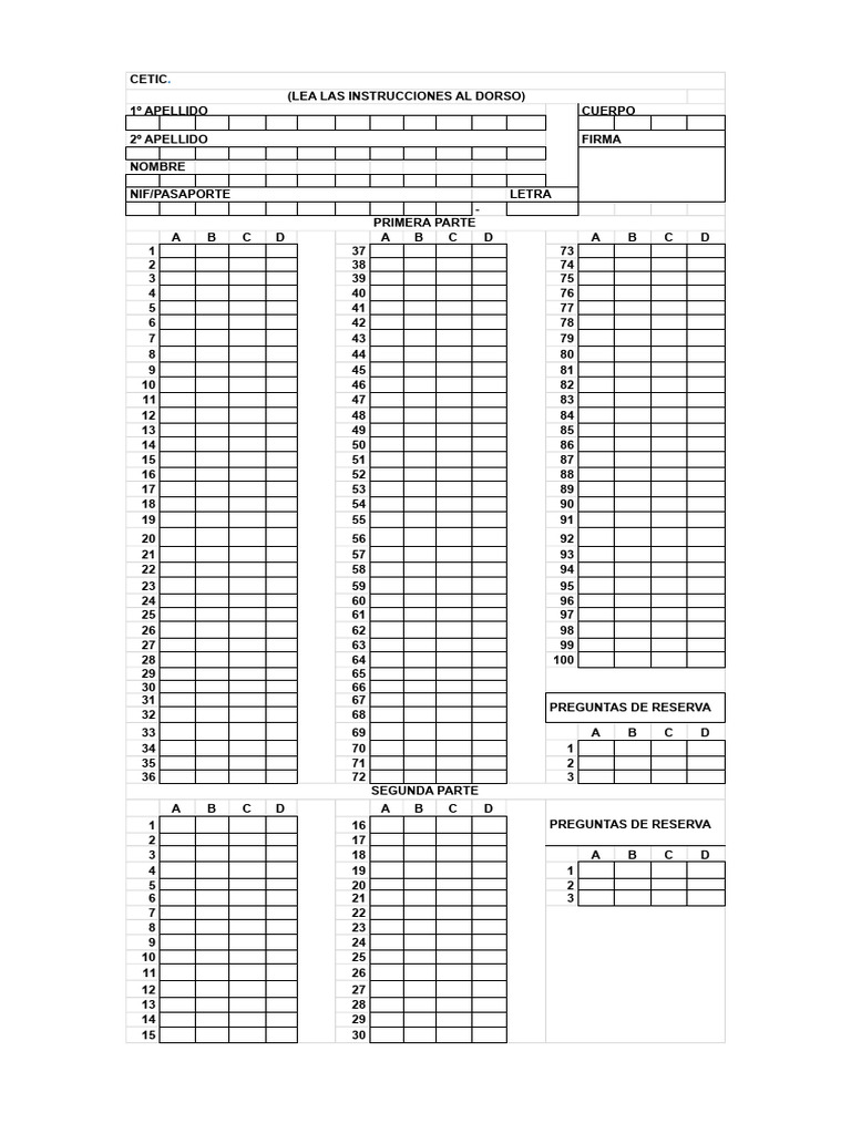 Hoja Respuestas | PDF