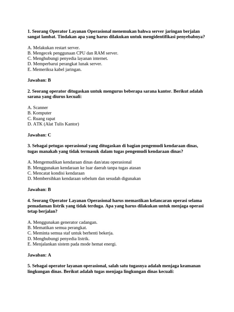 Kumpulan Contoh Soal PPPK Teknin 2024 | PDF