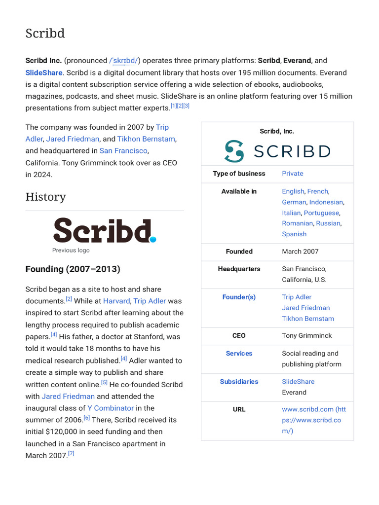 Scribd - Wikipedia (1) | PDF | Scribd