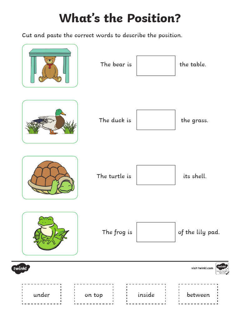 Au N 541 Whats The Position Cut and Paste Activity Sheet | PDF