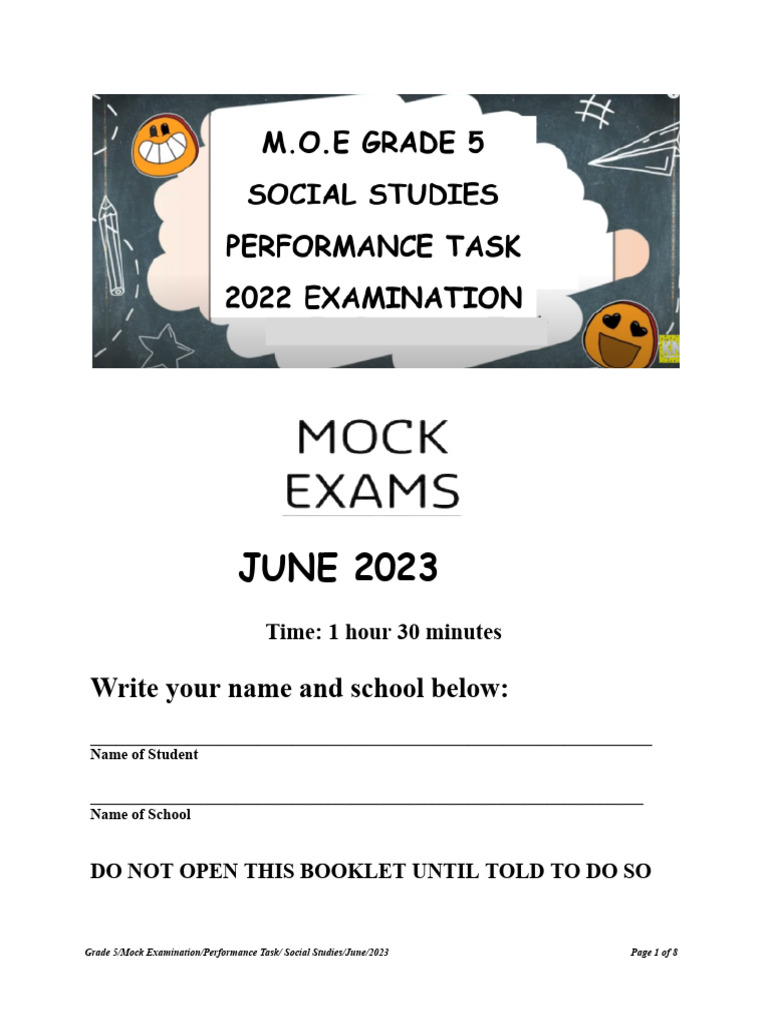 2022 Grade 5 PEP - Social Studies Performance Task | PDF | Career ...